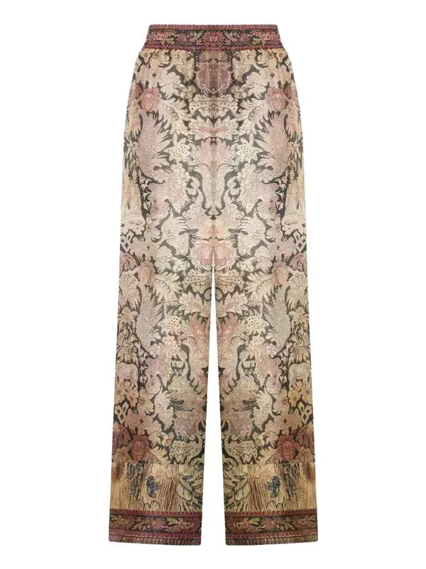 PIERRE-LOUIS MASCIA Aloe Tapestry-print Palazzo Pants - Neutrals