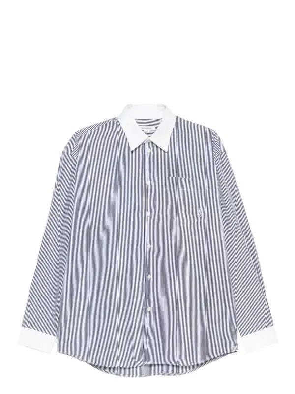 SPORTY & RICH Striped Cotton Shirt - Blue
