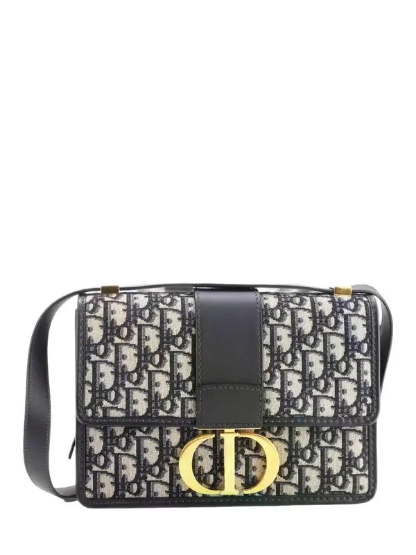 Dior 30 Montaigne Flap Bag Oblique Canvas Crossbody Bag - Blue