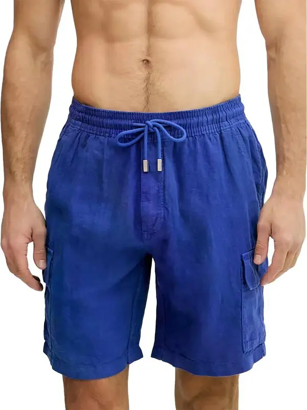 Vilebrequin Linen Cargo Shorts - Blue