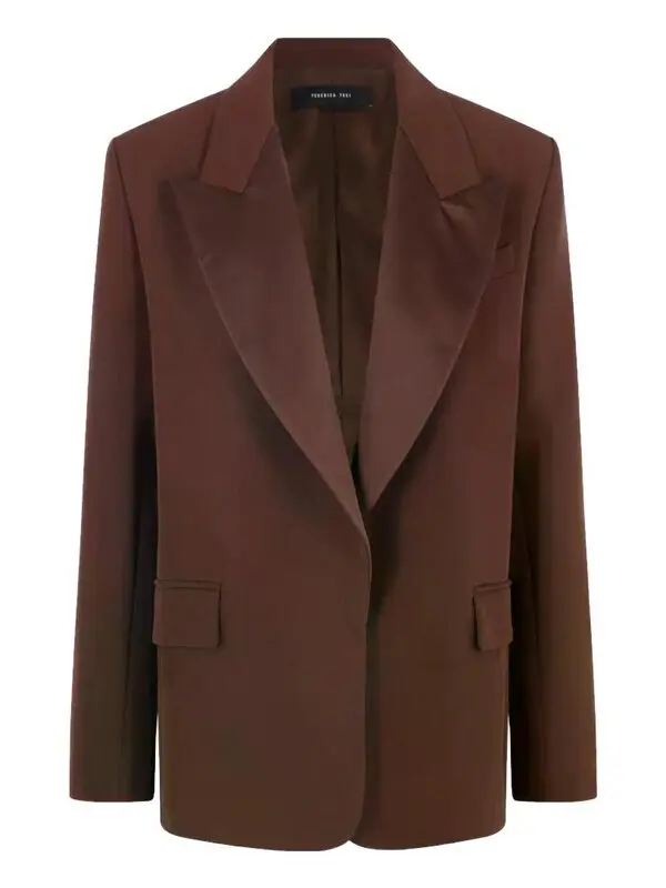 Federica Tosi Satin-lapel Single-breasted Blazer - Brown