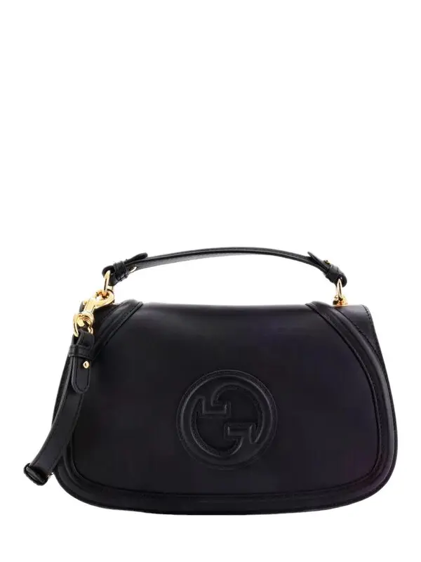 Gucci Blondie Nm Top Handle Bag Leather Large Shoulder Bag - Black