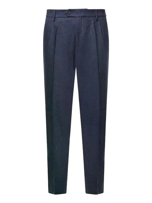 Eleventy Pleated Tapered Trousers - Blue