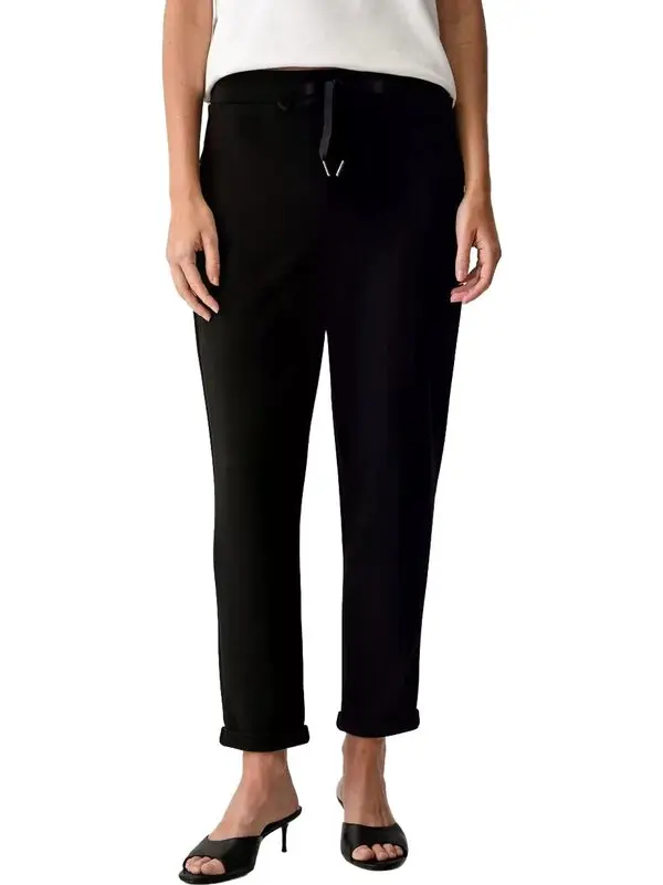 Joseph Ribkoff Drawstring-waist Turned-up Trousers - Black