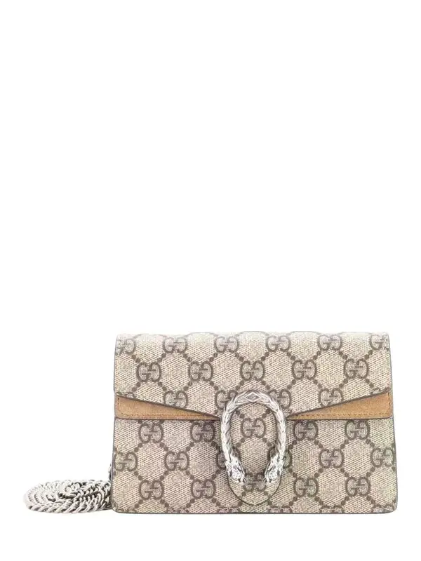 Gucci Dionysus Bag Gg Coated Canvas Super Mini Crossbody Bag - Brown