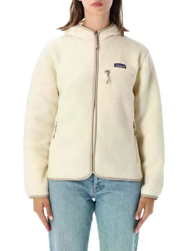 Patagonia Fleece-texture Hooded Jacket - White