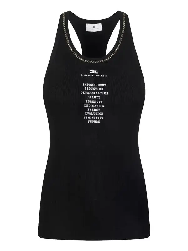 Elisabetta Franchi Chain-link Tank Top - Black