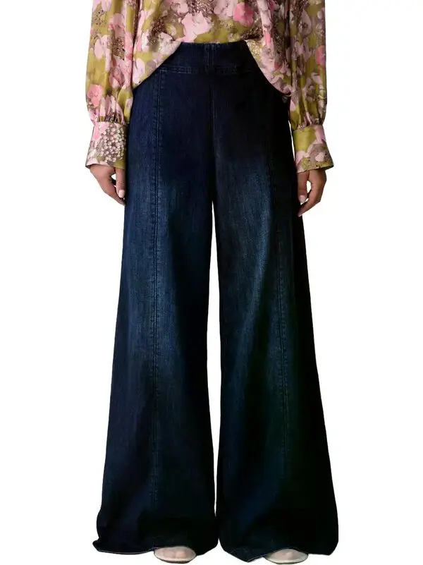 Joseph Ribkoff Wide-leg Seamed Jeans - Blue