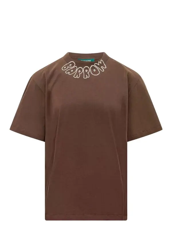 BARROW Graphic-print Cotton T-shirt - Brown