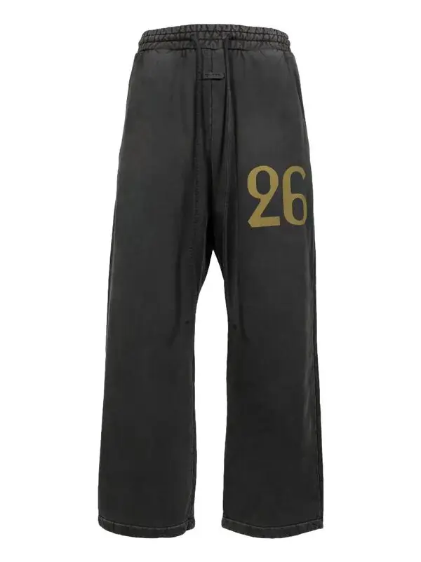 Fear Of God 26 Logo-print Drawstring Wide Track Pants - Black