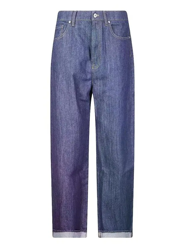 P.a.r.o.s.h Contrast-stitched Denim Jeans - Blue