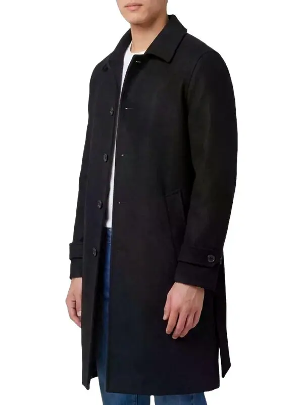 LARDINI Belted Single-breasted Coat - Black