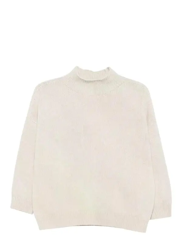VANISE High-neck Drop-shoulder Sweater - Neutrals