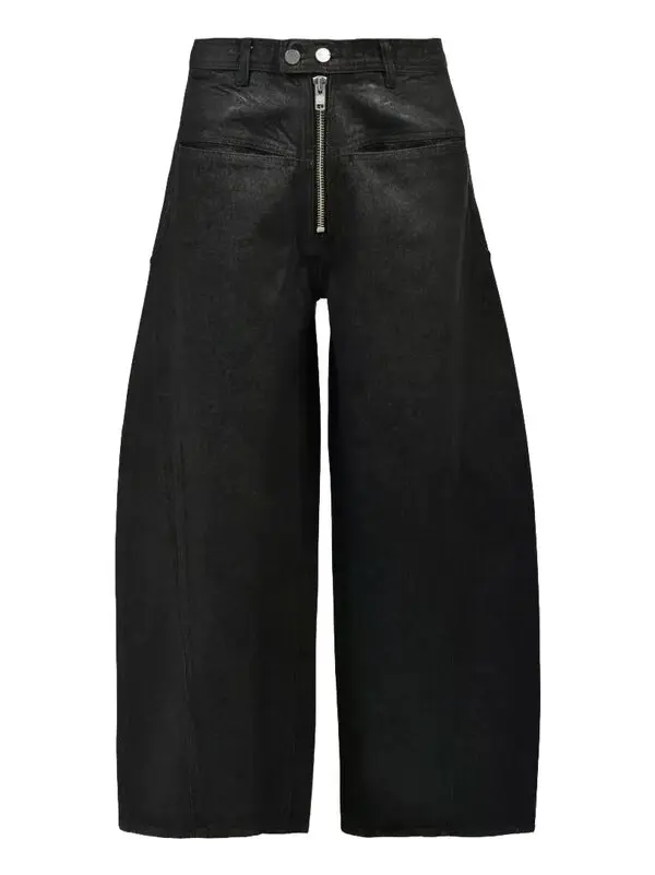 FILTH Waxed Wide-leg Jeans - Black
