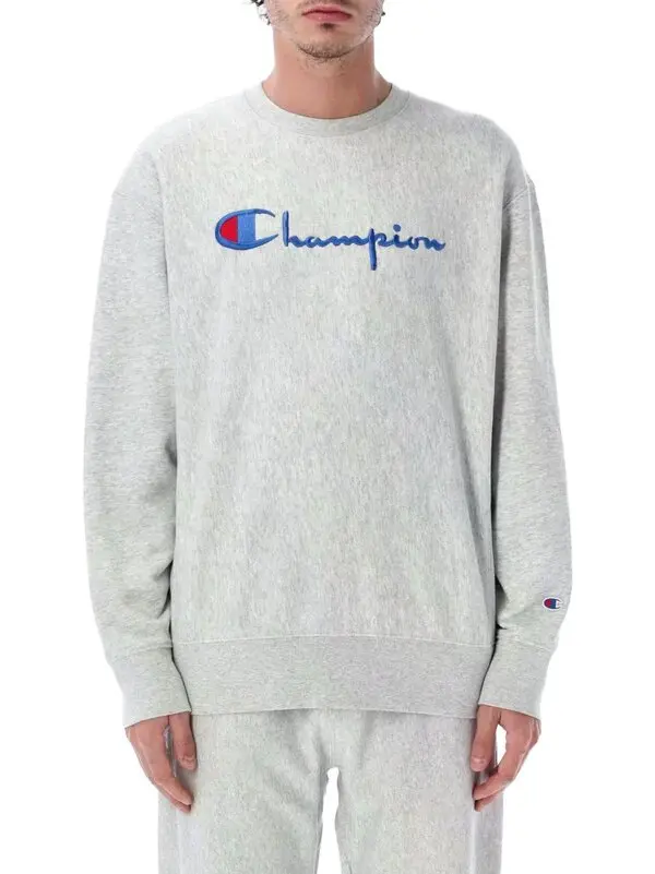Champion Logo-embroidered Reverse Weave Sweatshirt - Grey