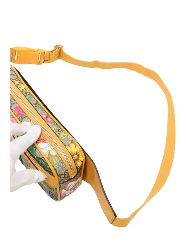 Gucci Small Gg Supreme Flora Web Ophidia Belt Bag - Neutrals