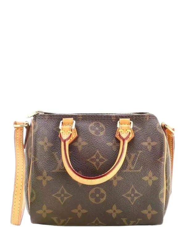 LOUIS VUITTON Speedy Bandouliere Monogram Canvas Nano Crossbody Bag - Brown