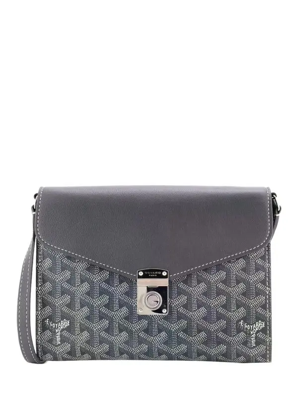 Goyard Chypre Wallet On Strap Coated Canvas With Leather Cross Body Bag - Grey