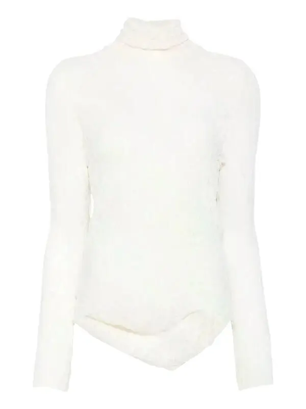 Dixie Lace Roll-neck Top - White