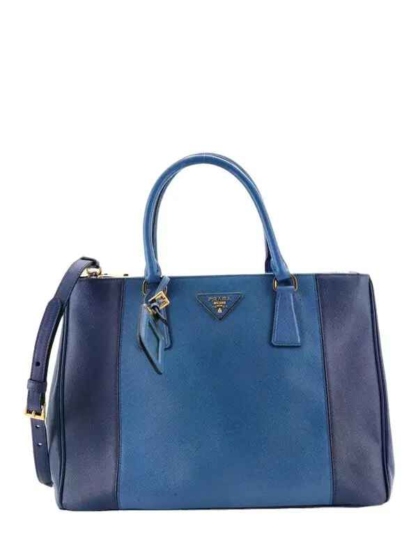 Prada Saffiano Leather Tote Bag - Blue