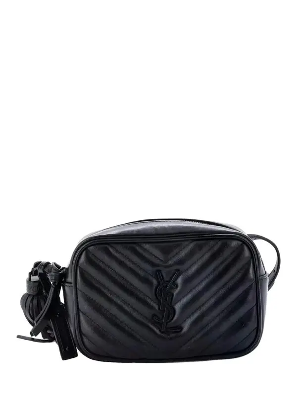 Saint Laurent Lou Matelasse Chevron Leather Belt Bag - Black