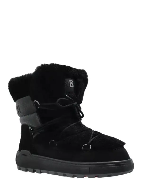 Bogner Chamonix Shearling-trim Leather Snow Boots - Black