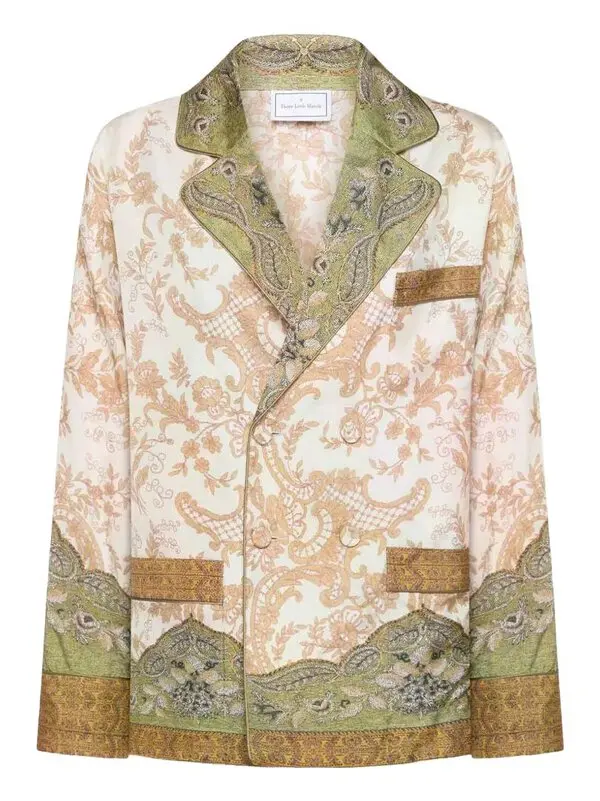 PIERRE-LOUIS MASCIA Floral Paisley Silk Blazer - Neutrals
