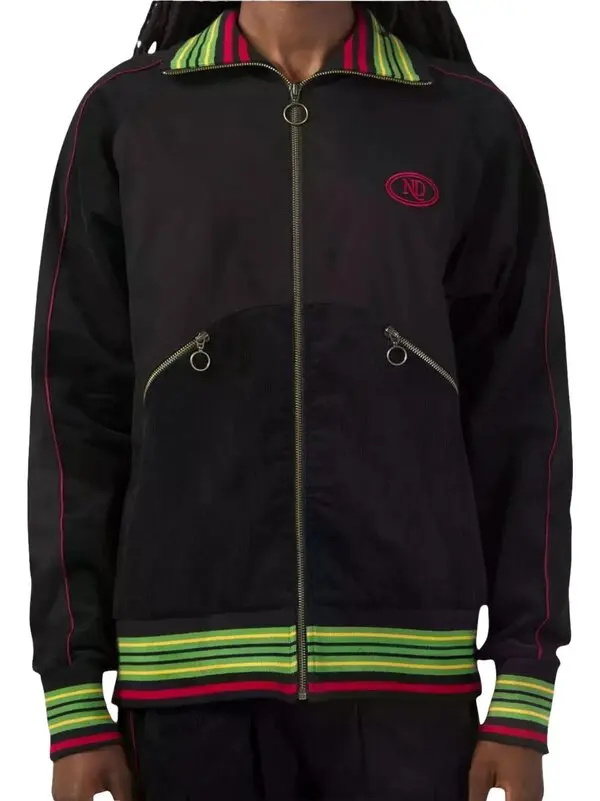 NICHOLAS DALEY Warm Up Striped-trim Zip-up Jacket - Black
