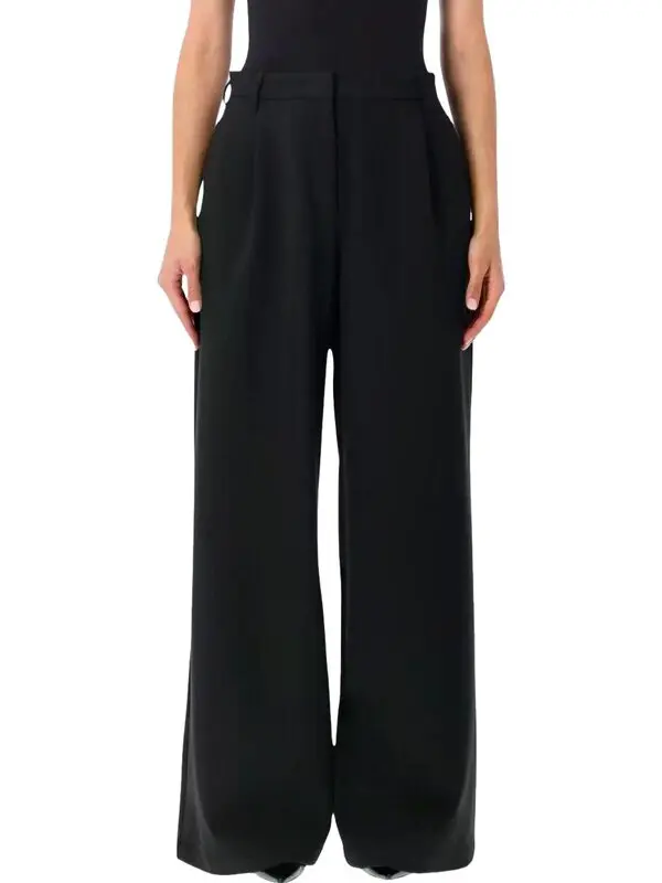 SESSUN Pleated Wide-leg Trousers - Black