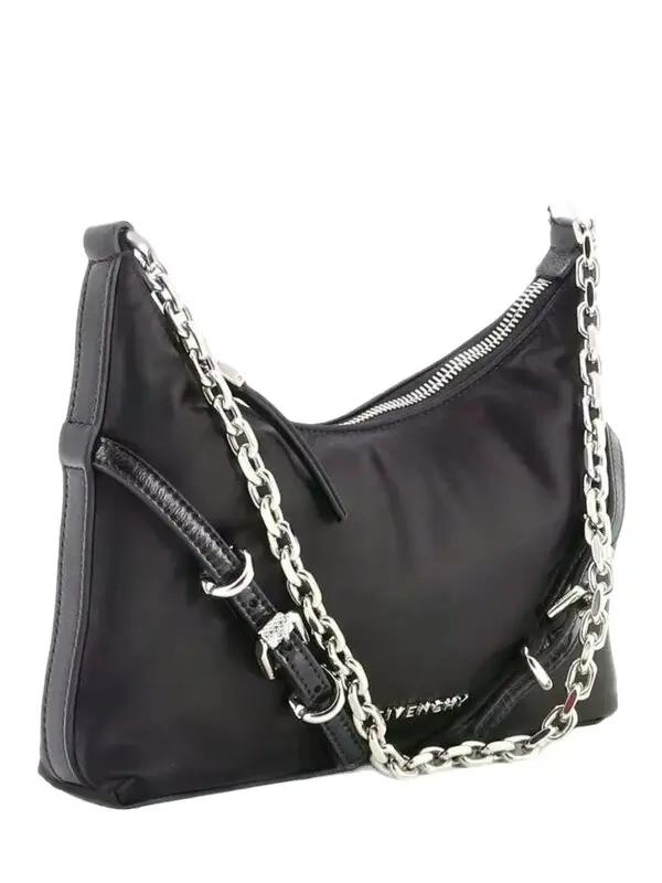 Givenchy Voyou Party Satin With Leather Mini Shoulder Bag - Black