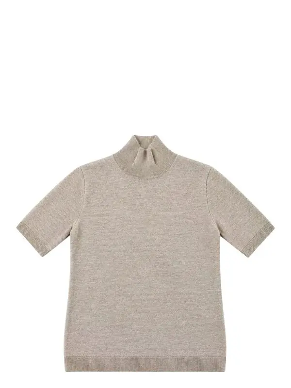 Max Mara High-neck Short-sleeved Sweater - Neutrals
