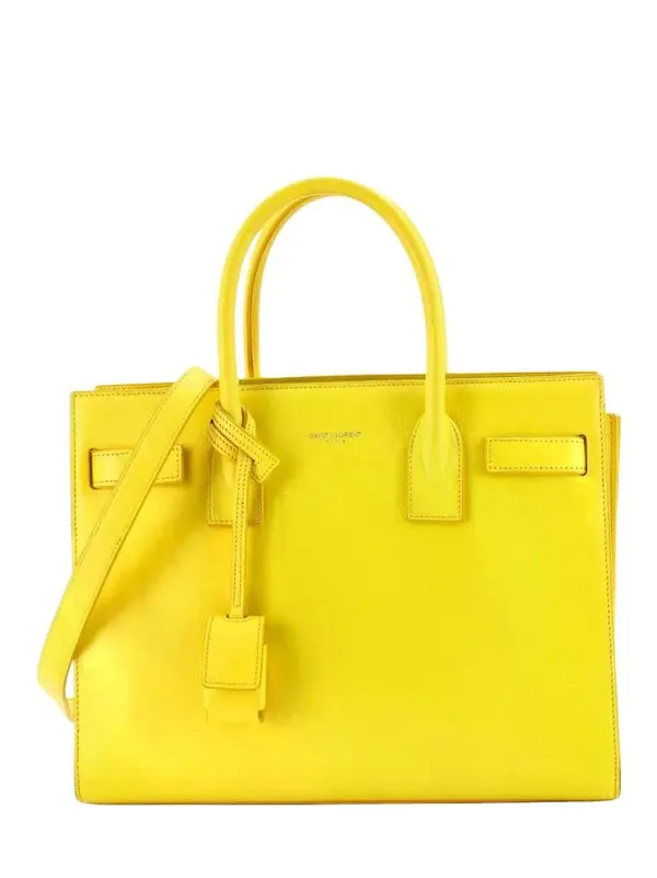 Saint Laurent Sac De Jour Leather Tote Bag - Yellow