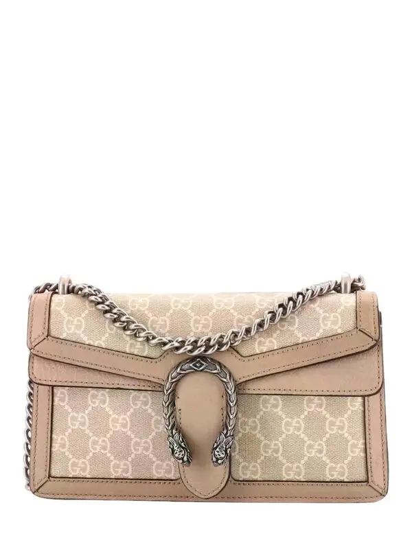 Gucci Dionysus Bag Gg Coated Canvas With Leather Small Shoulder Bag - Neutrals