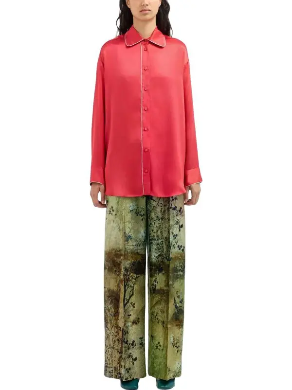 PIERRE-LOUIS MASCIA Mutka Silk Shirt - Red