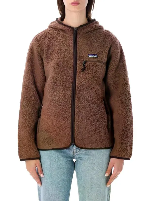 Patagonia Fleece Hooded Jacket - Brown
