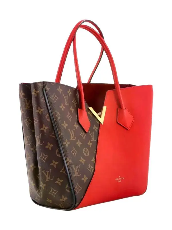 LOUIS VUITTON Kimono Handbag Monogram Canvas And Leather Mm Tote Bag - Brown