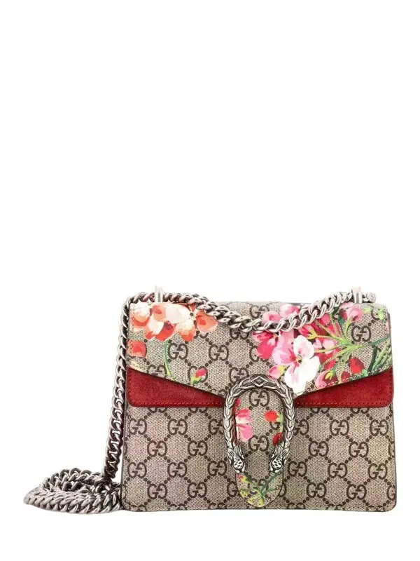 Gucci Dionysus Bag Blooms Print Gg Coated Canvas Mini Cross Body Bag - Brown