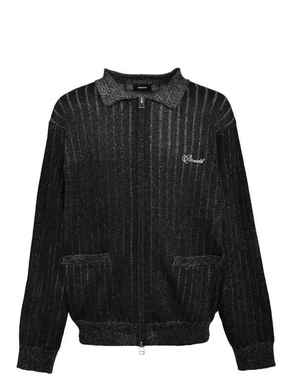 BREATH Ribbed Patch-pocket Cardigan - Black