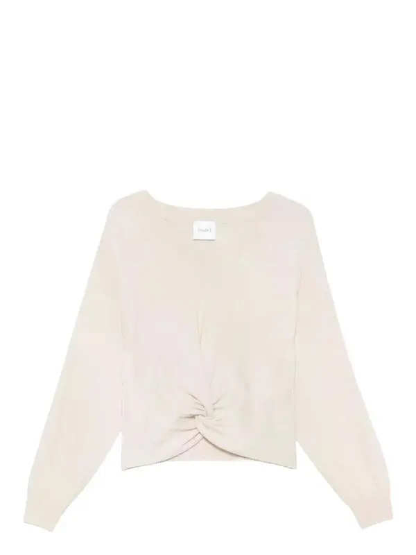 NUDE Twist-detail V-neck Sweater - Neutrals