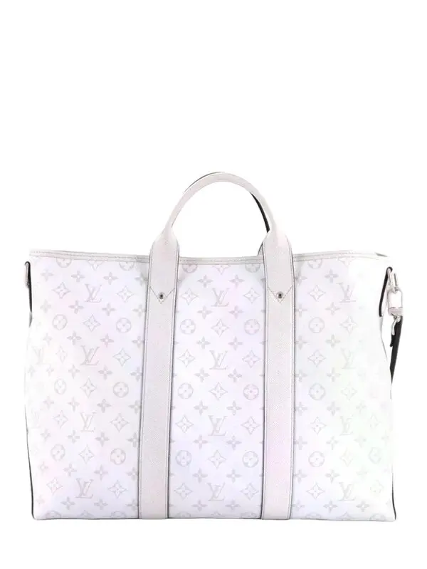 LOUIS VUITTON Monogram Taigarama Weekend Nm Tote Bag - White
