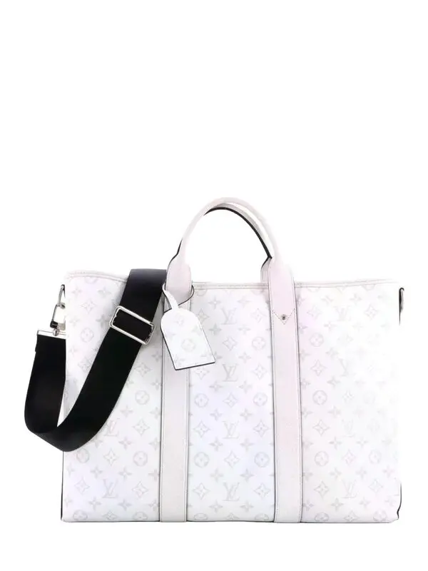LOUIS VUITTON Monogram Taigarama Weekend Nm Tote Bag - White