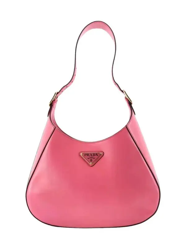 Prada Cleo Shoulder Bag Box Calf Medium Hobo Bag - Pink