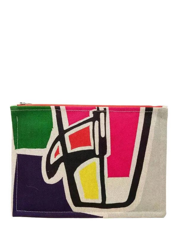 Hermès Toile Flat Waikiki Pouch Clutch Bag - Multicolour
