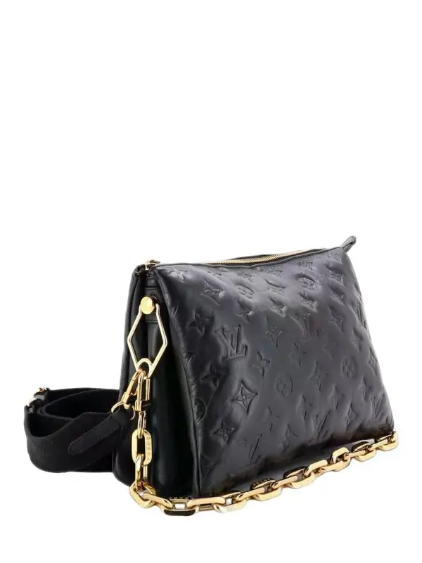 LOUIS VUITTON Monogram Embossed Lambskin Pm Cross Body Bag - Black