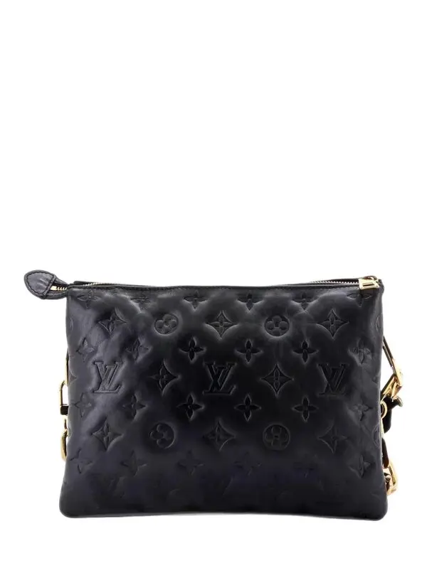 LOUIS VUITTON Monogram Embossed Lambskin Pm Cross Body Bag - Black