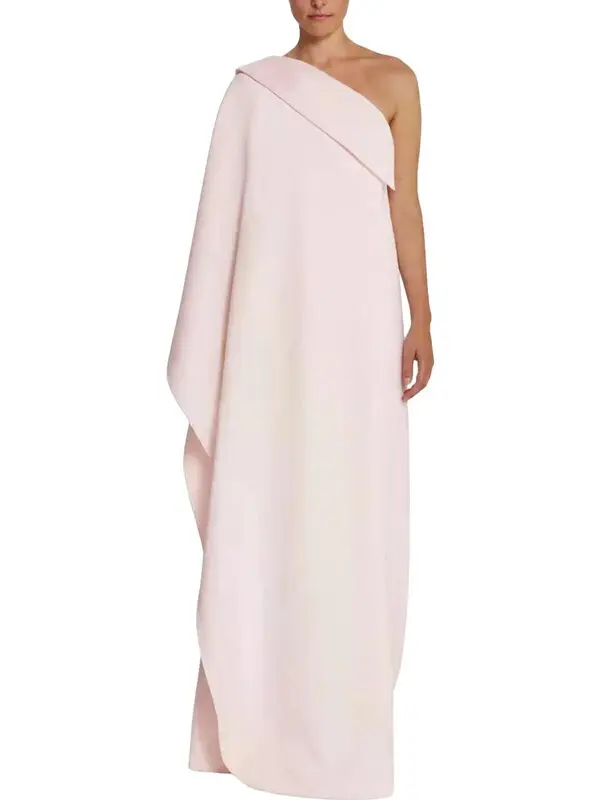 Safiyaa Asymmetric Draped-sleeve Maxi Dress - Pink