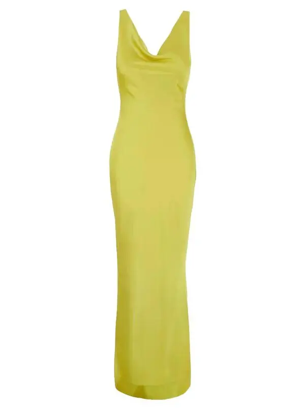 Norma Kamali Maxi Maria Gown Sleeveless Dress - Yellow