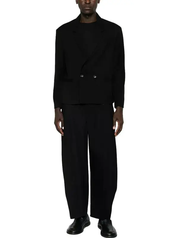 Imperial Elasticated-waistband Wide-leg Trousers - Black