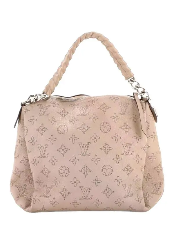 LOUIS VUITTON Babylone Handbag Mahina Leather Bb Hobo Bag - Neutrals