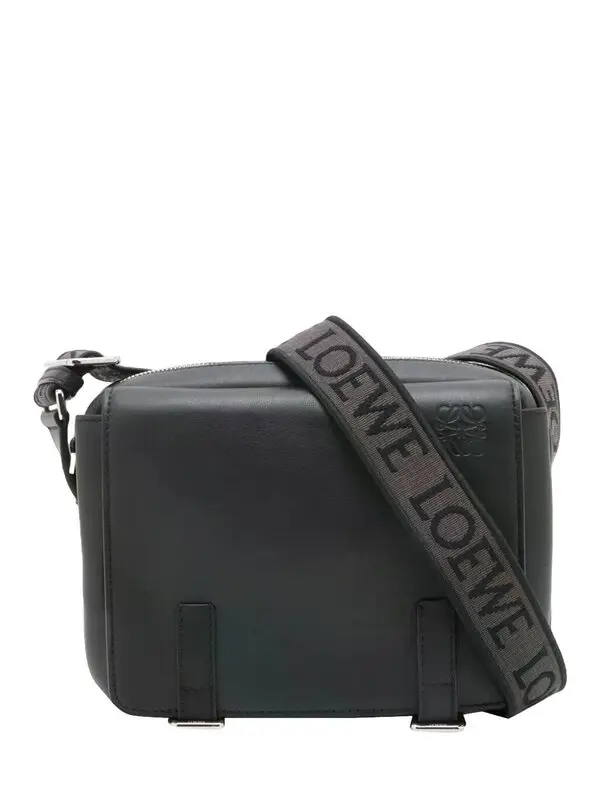 Loewe Supple Smooth Calfskin Military Messenger Cross Body Bag - Black